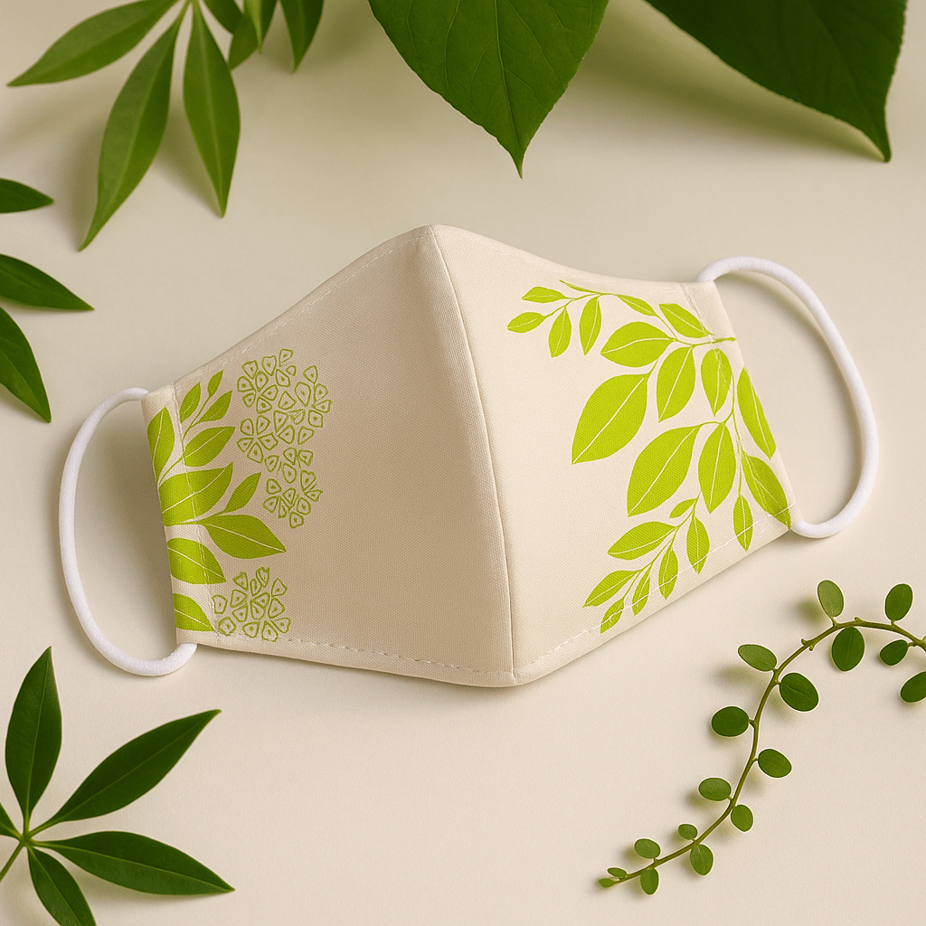 Green Leaves Face Mask with Filter Pocket | SHAMTAM
