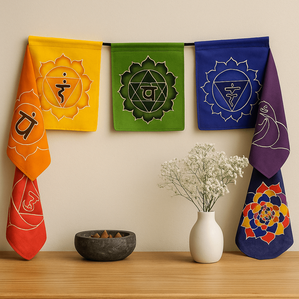 Chakra Flags 7-Pack 32x23 cm | Vibrant Decor for Harmony | SHAMTAM