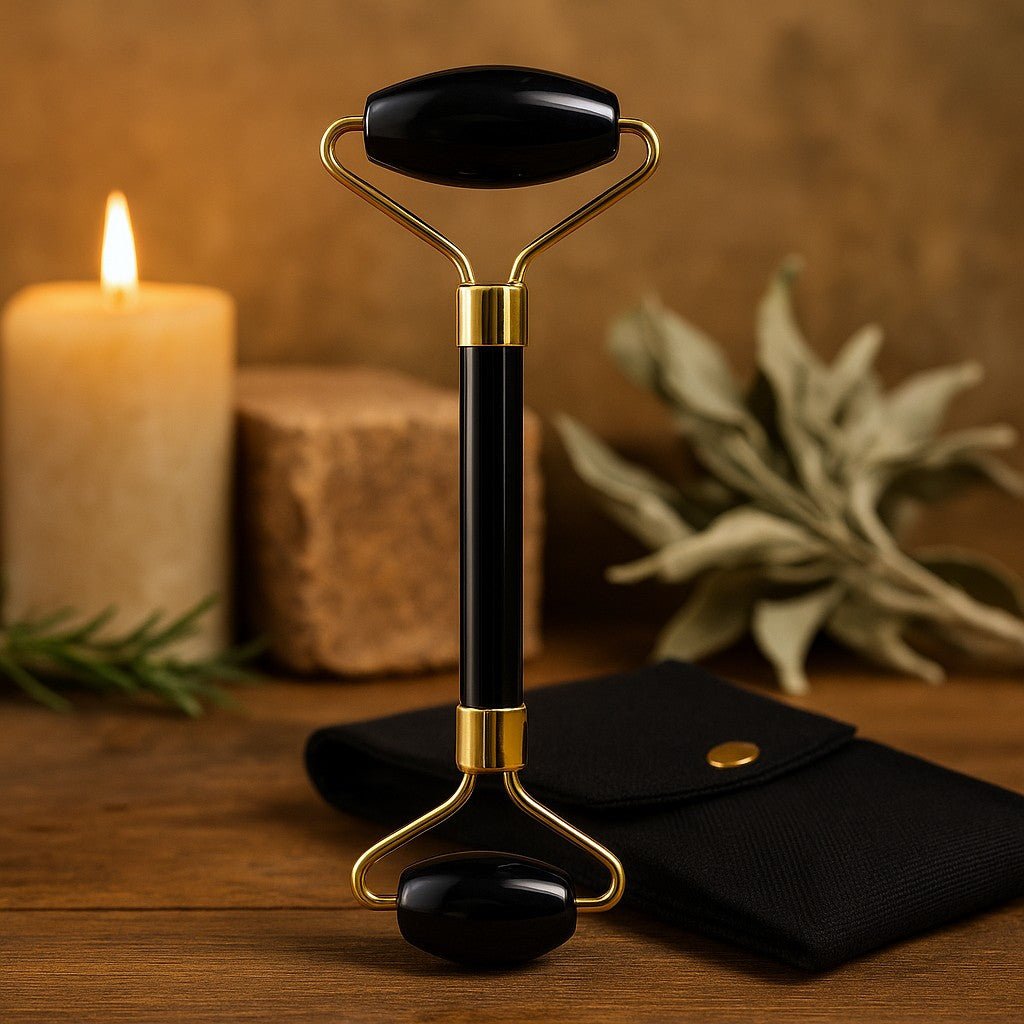 Facial Roller Black Obsidian Gemstone Massager | SHAMTAM