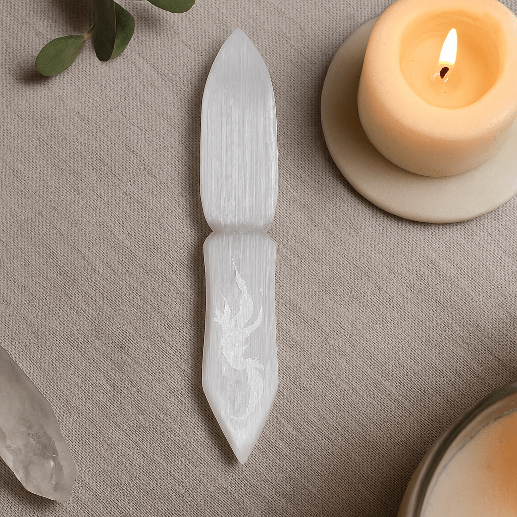 Selenite Crystal Ritual Knife Athame | SHAMTAM